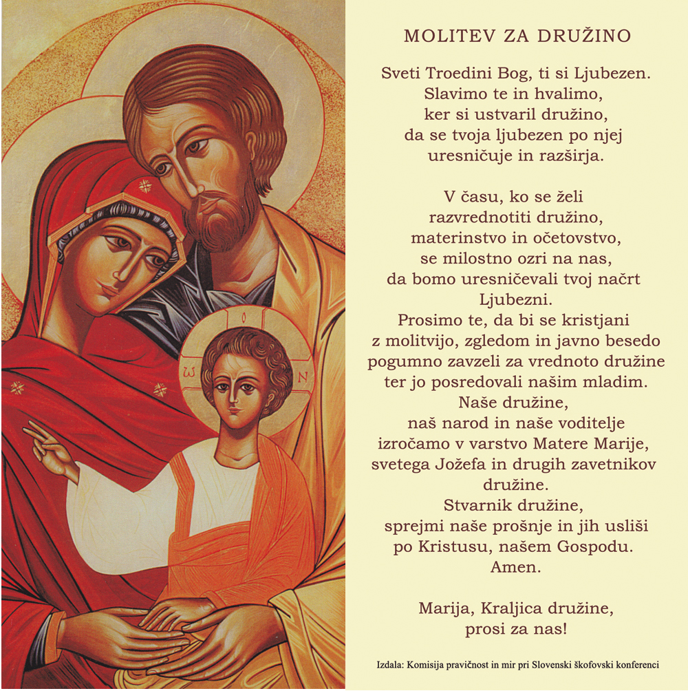 Molitev za ohranitev vrednote družine » Novice » Škofija Novo mesto